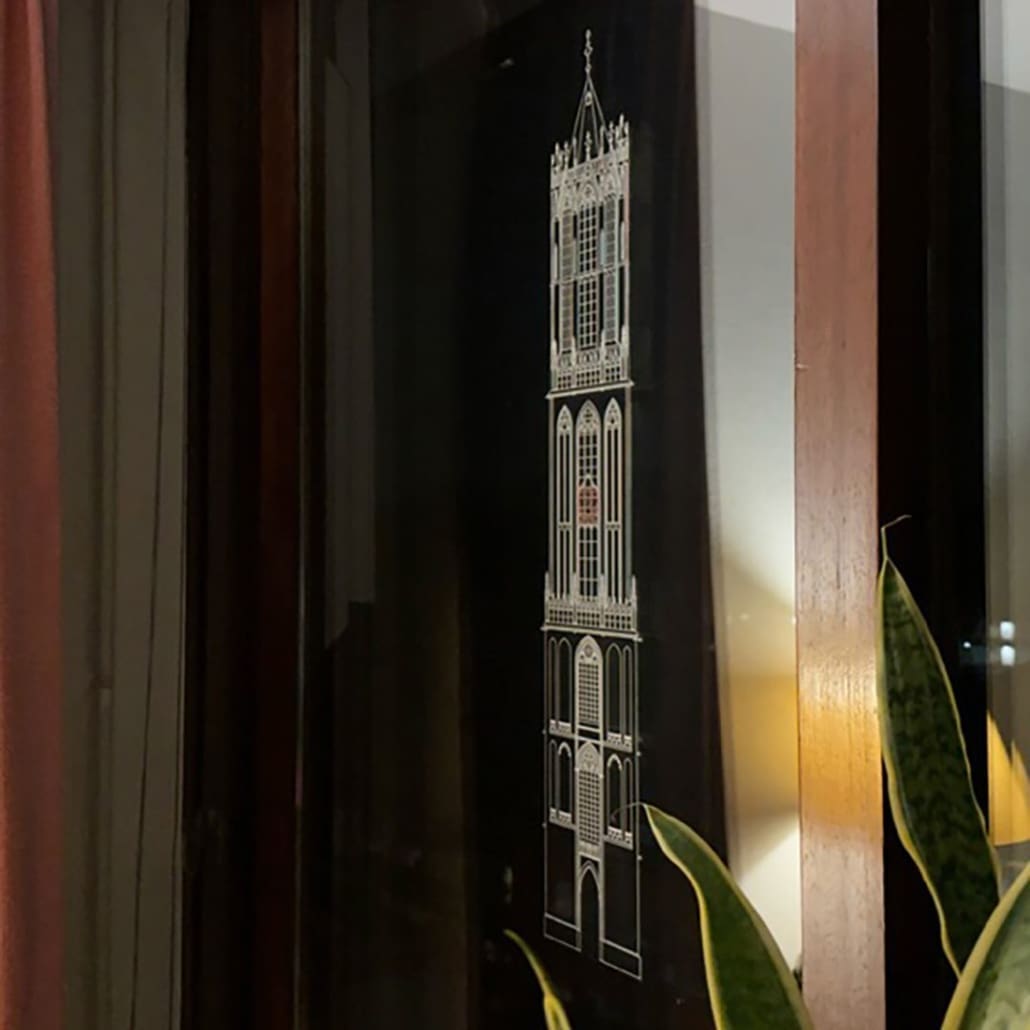 Domtoren – Utrecht 1:100 (112,3 cm hoog) – Uitzicht Op Raamstickershop